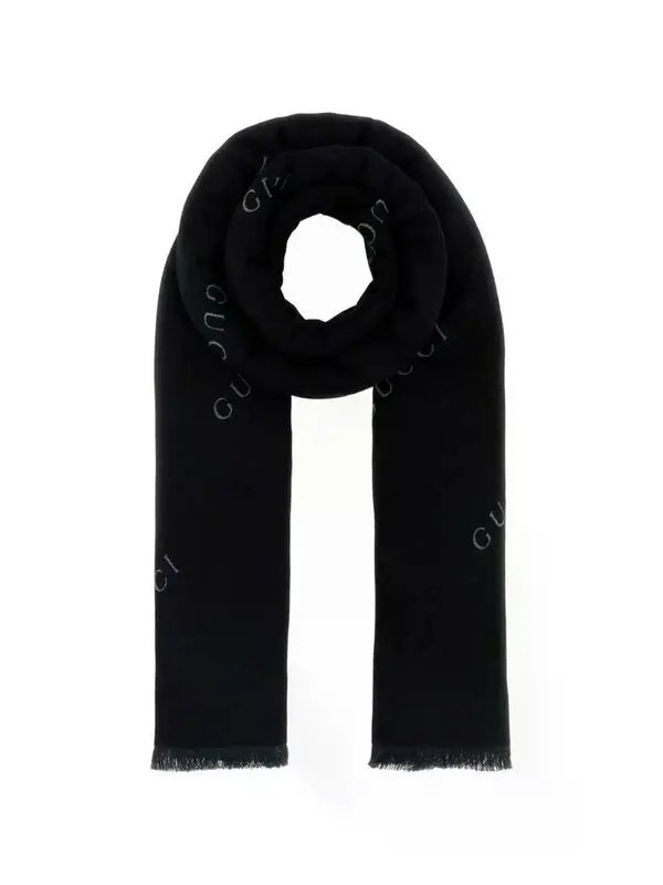 Gucci Logo-print Frayed Scarf