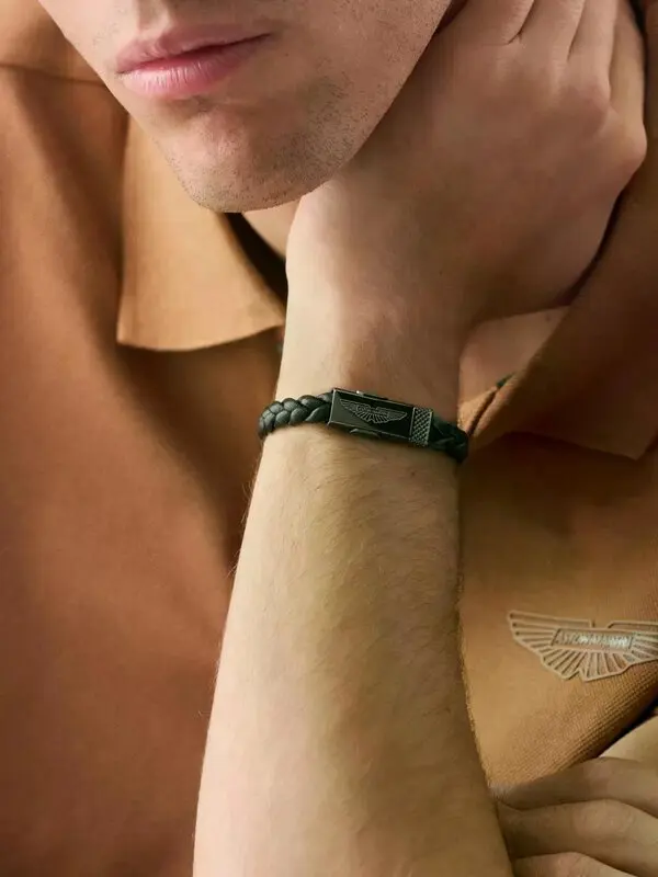 ASTON MARTIN Braided Leather Bracelet