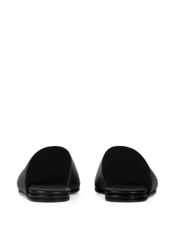 Givenchy Label Flat Mules In Nappa Leather