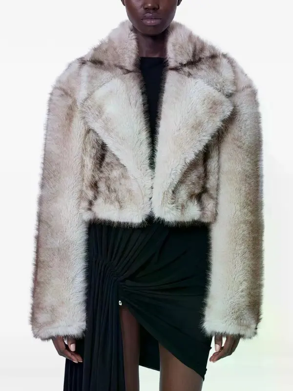 Sportmax Faux-fur Cropped Jacket - Neutrals