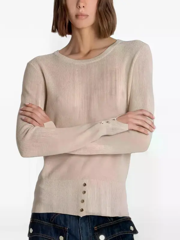 FRACOMINA Button-embellished Ribbed-knit Sweater