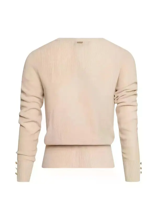 FRACOMINA Button-embellished Ribbed-knit Sweater