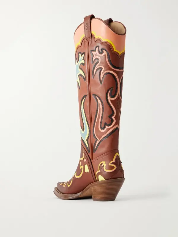 Gabriela Hearst Capitana Painted Leather Knee Boots