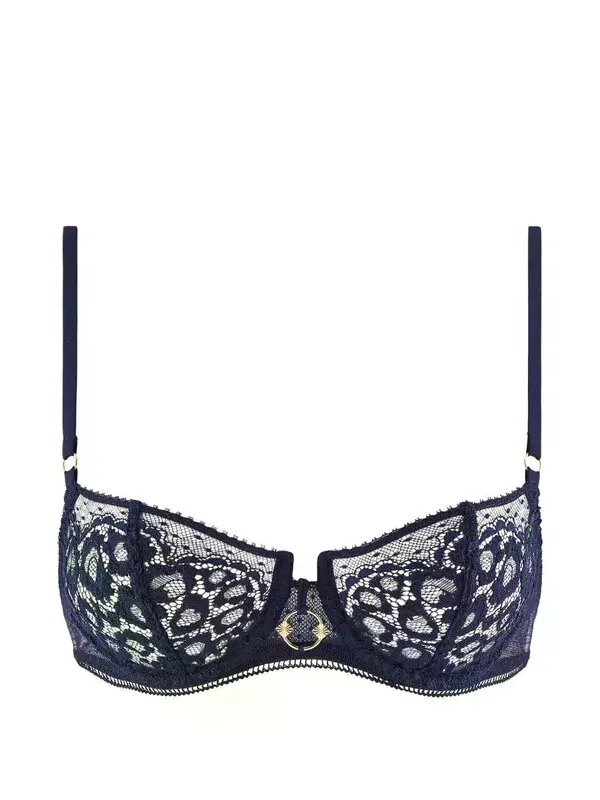 AUBADE Illusion Fauve Lace-panelled Bra - Blue