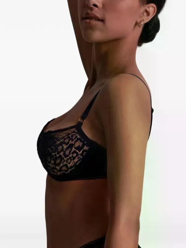 AUBADE Illusion Fauve Lace-panelled Bra - Blue