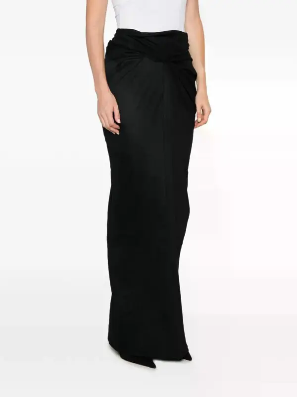 ENTIRE STUDIOS Interlock Twist-detail Draped Maxi Skirt - Black