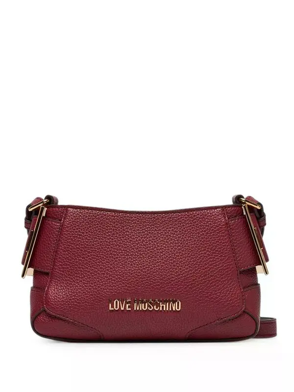 Moschino Pebbled-effect Logo-plaque Crossbody Bag - Red