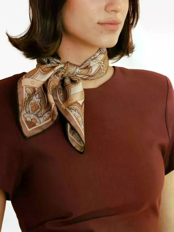 ELIZABETTA Francesca Paisley-print Silk Scarf - Neutrals