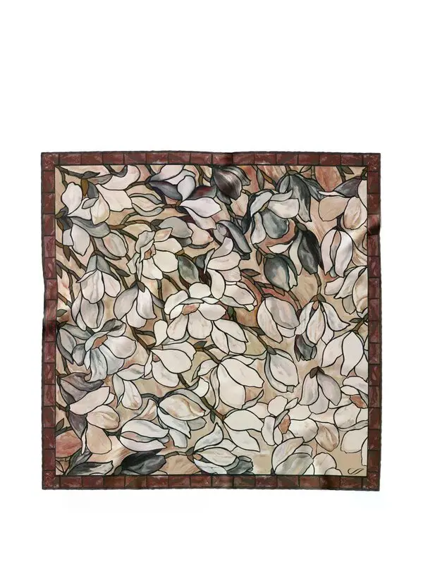 ELIZABETTA Clara Floral-print Silk Scarf - Neutrals