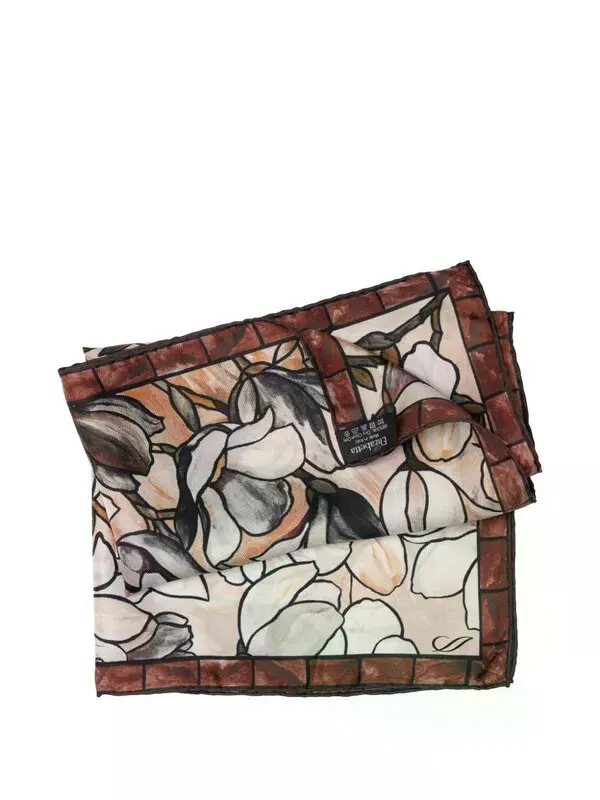 ELIZABETTA Clara Floral-print Silk Scarf - Neutrals