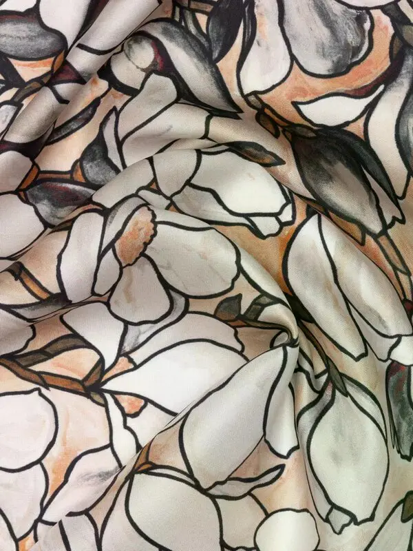 ELIZABETTA Clara Floral-print Silk Scarf - Neutrals