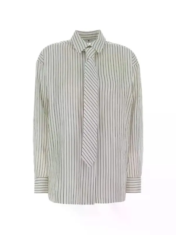 PT TORINO Camille Striped Tie-detailed Shirt