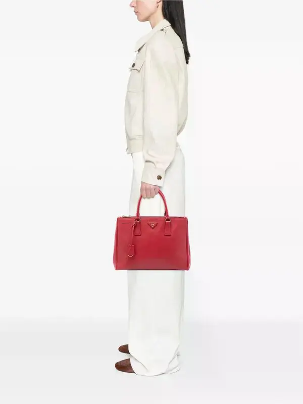 Prada 2010-2026 Medium Saffiano Lux Galleria Double Zip Tote Satchel