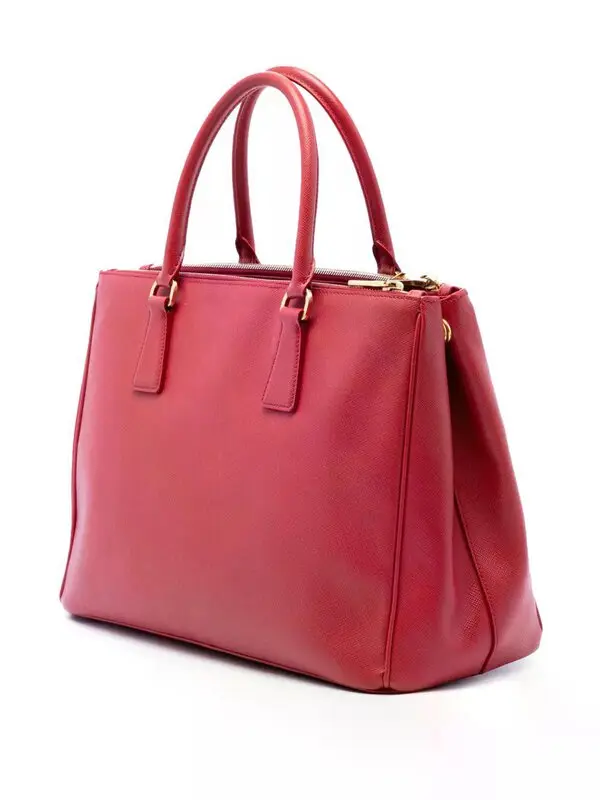 Prada 2010-2026 Medium Saffiano Lux Galleria Double Zip Tote Satchel