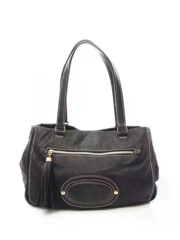 Loewe 2000-2015 Nubuck Anagram Madrid Fringe Shoulder Bag