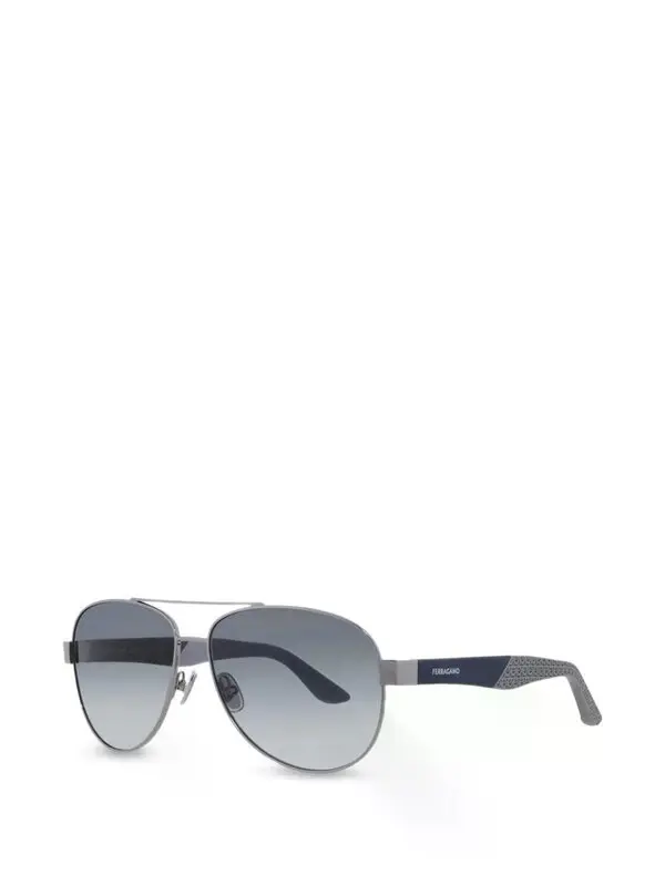 FERRAGAMO Matte-finish Pilot-frame Sunglasses - Grey