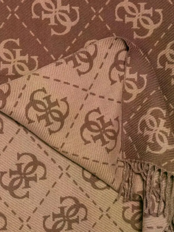 Guess Monogram-print Fringed Scarf