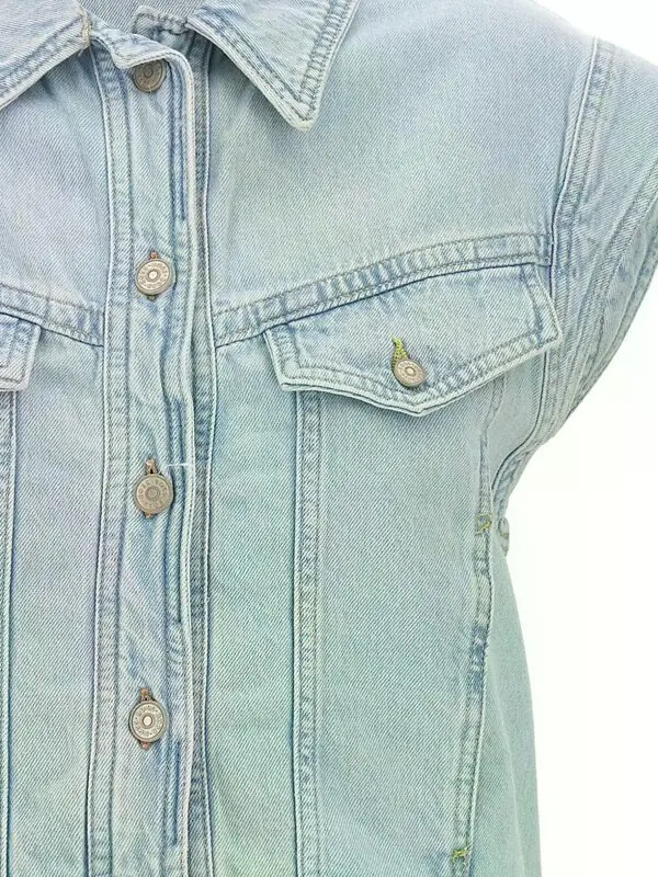 BOSS Regular-fit Vest In Marbled Denim