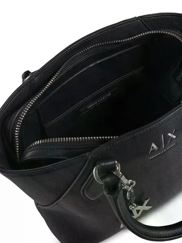 Armani Exchange Logo-plaque Pebbled Tote Bag