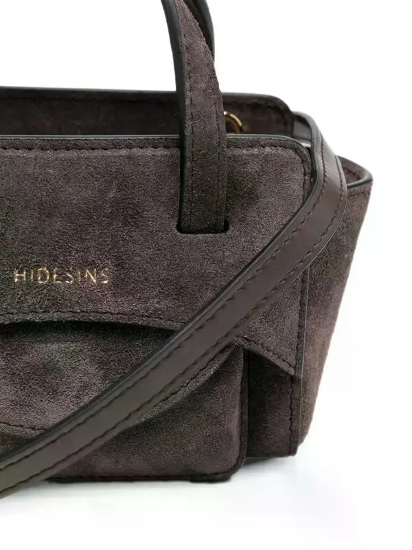 HIDESINS Flap Xs Suede Logo-print Mini Bag