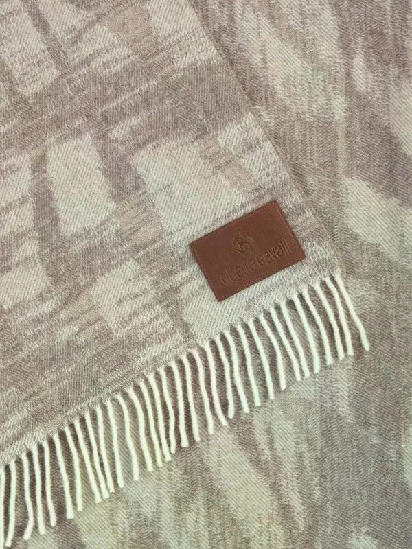 Roberto Cavalli Fringed Wool Blanket