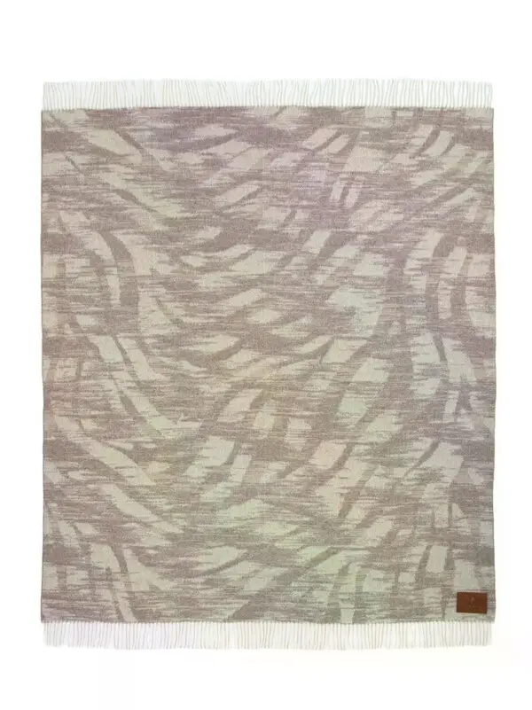 Roberto Cavalli Fringed Wool Blanket - Neutrals