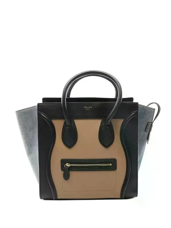 Celine 2012-2026 Mini Tricolor Calfskin Luggage Tote Bag
