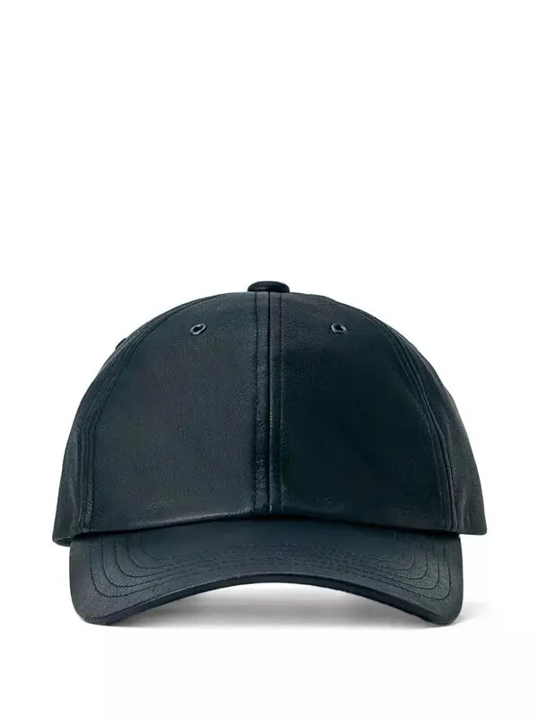 Yohji Yamamoto Stitched Leather Baseball Cap - Black