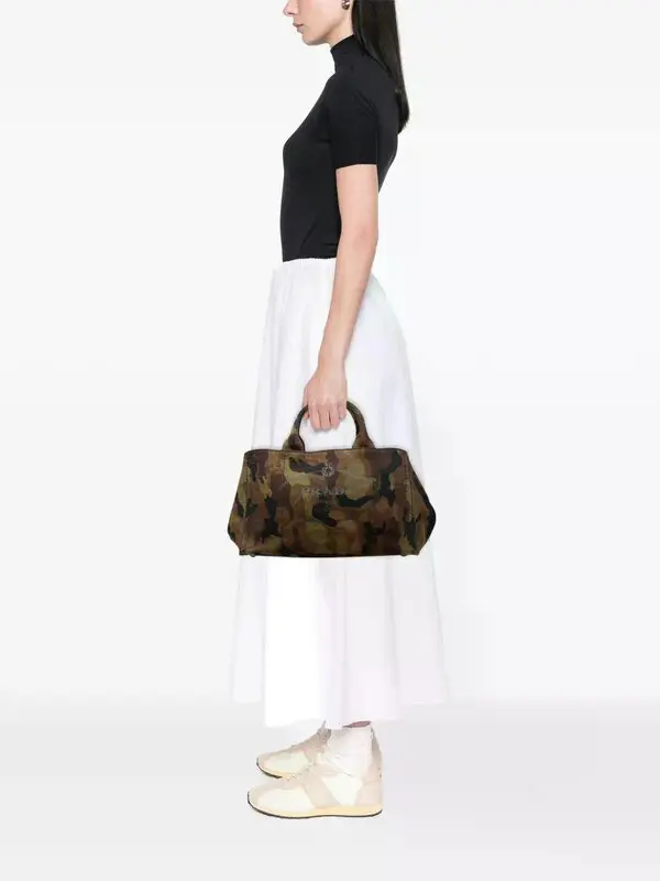 Prada 2000-2013 Canvas Canapa Logo Camouflage Tote Satchel