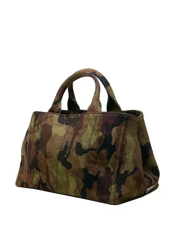 Prada 2000-2013 Canvas Canapa Logo Camouflage Tote Satchel