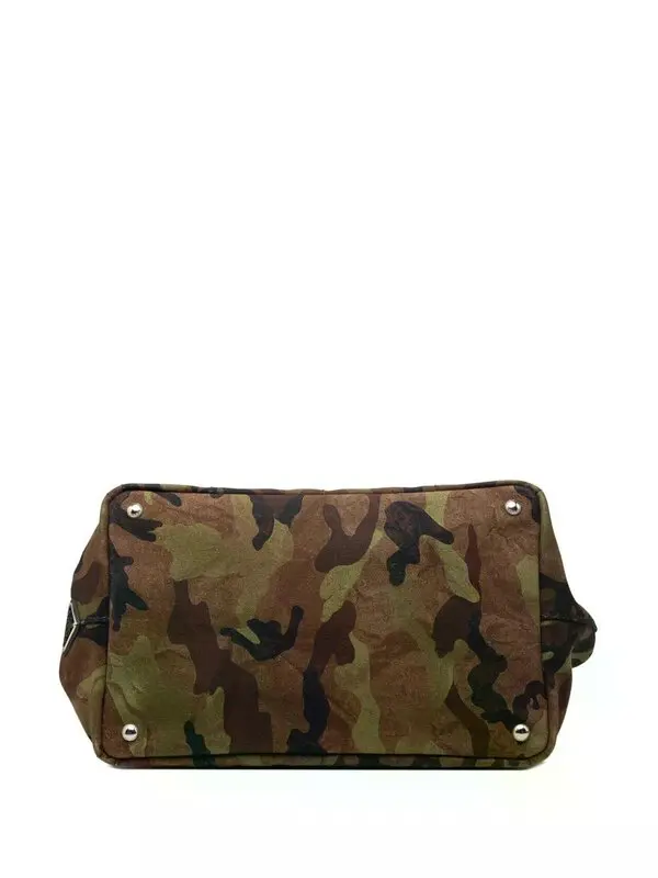 Prada 2000-2013 Canvas Canapa Logo Camouflage Tote Satchel