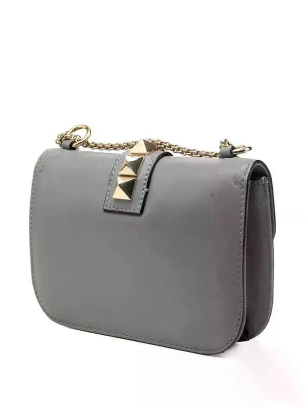 Valentino Garavani 2000-2017 Small Leather Rockstud Glam Lock Crossbody Bag