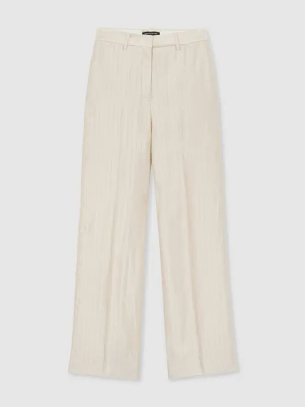 ATELIER Satin Pinstripe Wide-leg Trousers