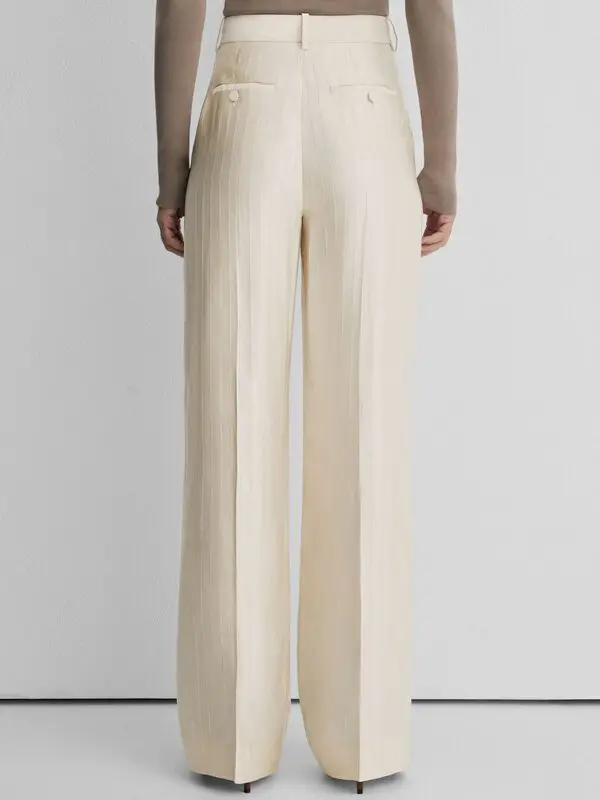 ATELIER Satin Pinstripe Wide-leg Trousers