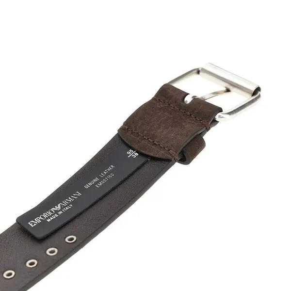 Emporio Armani Studded Suede Leather Belt