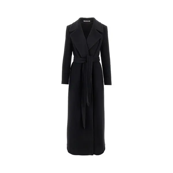Tagliatore Wool Cloth Long Coat With Belt