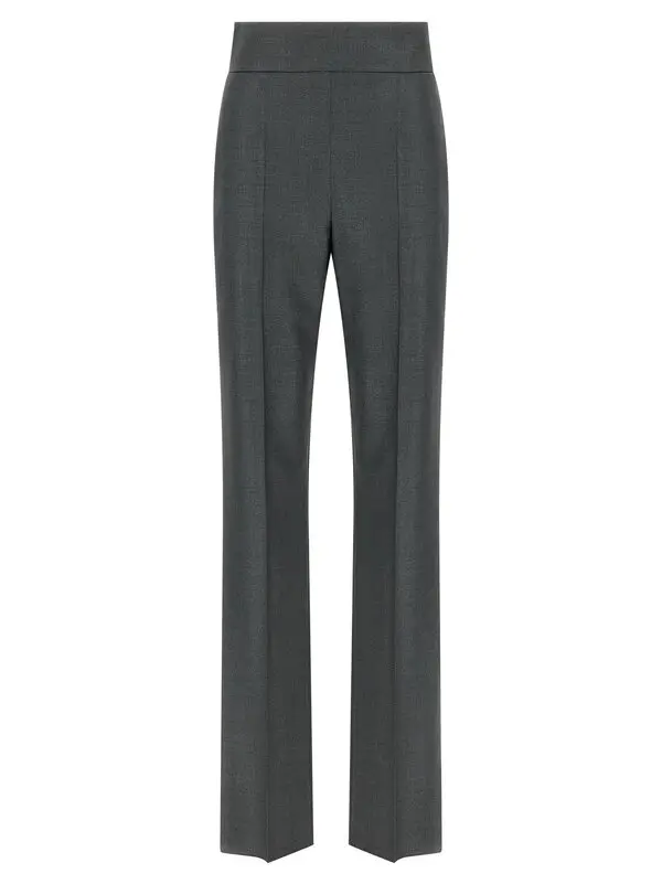 Valentino Garavani Textured Silk Wool Pants - Gray