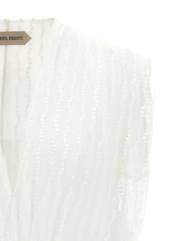 Alberta Ferretti Asymmetrical Tulle Top