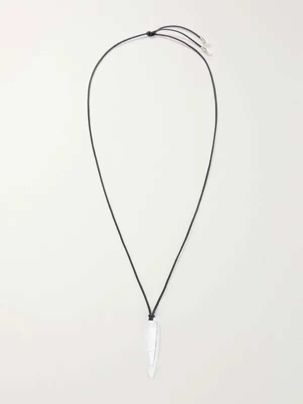 SOPHIE BUHAI Spear Large Sterling Quartz And Cord Necklace - Silver