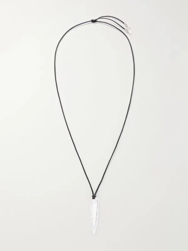 SOPHIE BUHAI Spear Large Sterling Quartz And Cord Necklace - Silver