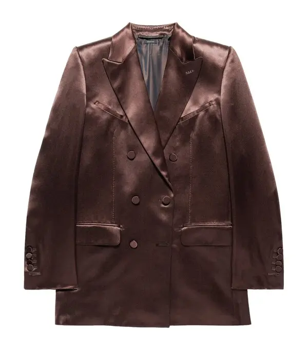 TOM FORD Silk Satin Double-breasted Blazer