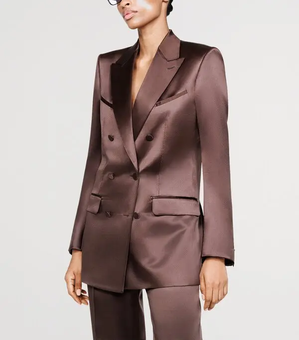 TOM FORD Silk Satin Double-breasted Blazer