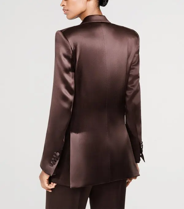 TOM FORD Silk Satin Double-breasted Blazer