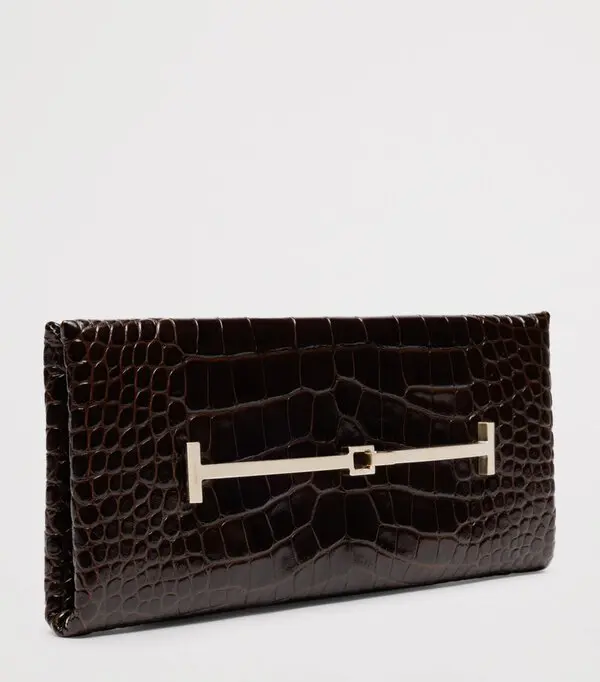 TOM FORD Croc-embossed Leather Clutch Bag