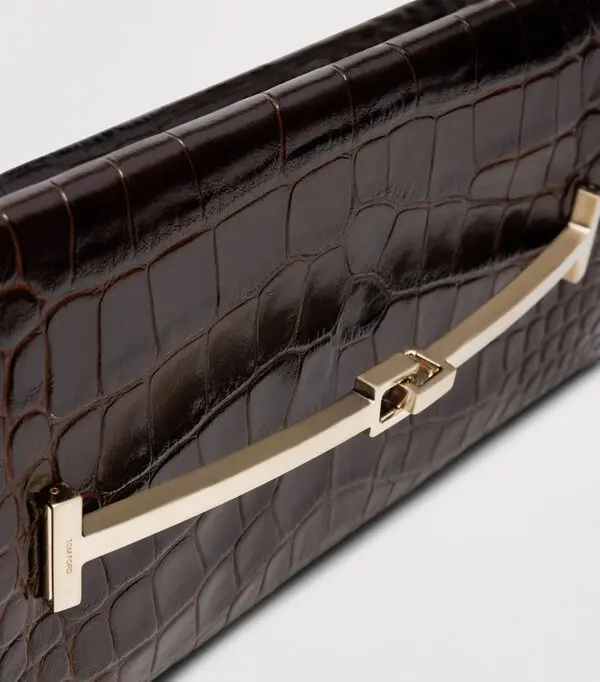 TOM FORD Croc-embossed Leather Clutch Bag