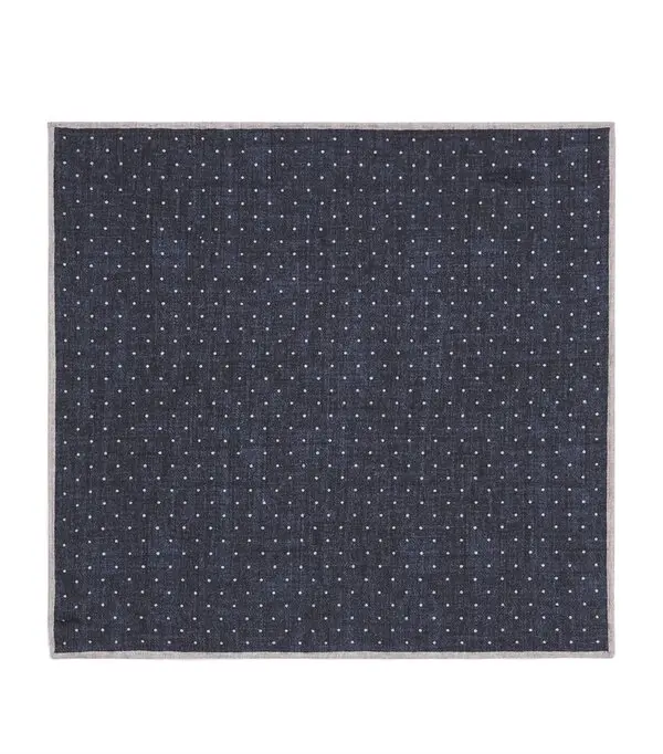 Eleventy Cotton-wool Pocket Square