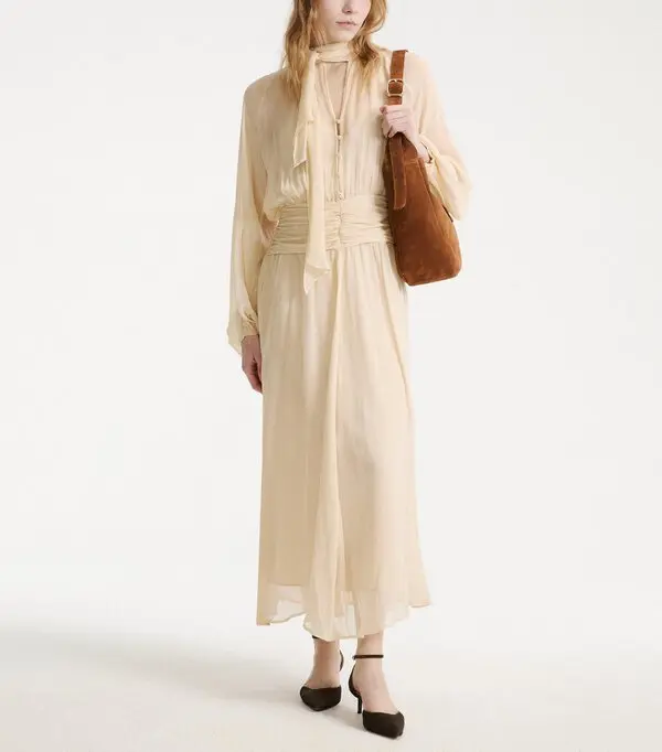 Marella Tie-detail Maxi Dress - Beige