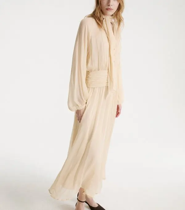Marella Tie-detail Maxi Dress - Beige