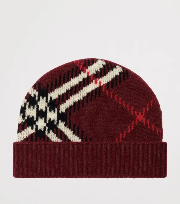 Burberry Cashmere-blend Check Beanie