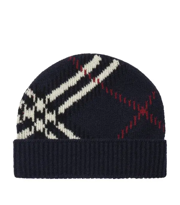 Burberry Cashmere-blend Check Beanie